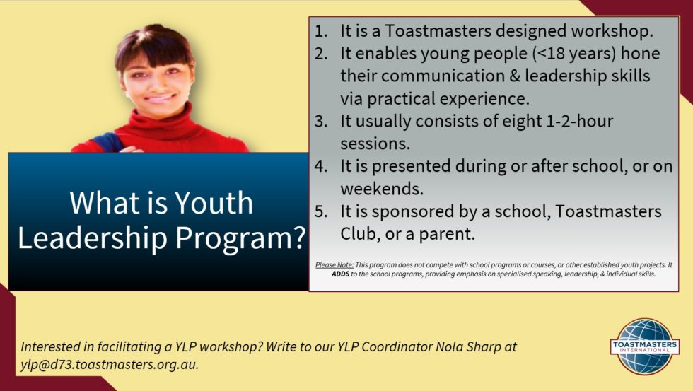 What is Toastmasters Youth Leadership Program? | District 73 Toastmasters - Vic, Tas & SA